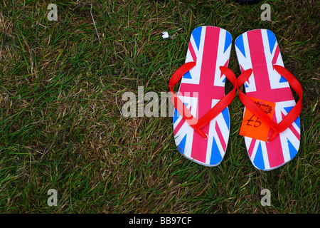 Union Jack flip flops for sale at Oxford, Oxfordshire UK in May Stock ...