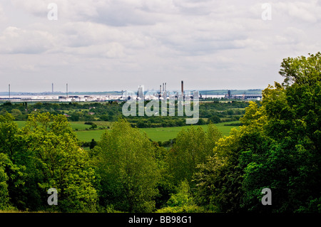 Coryton Oil Refinery seen from Langdon Hills Country Park in Essex ...