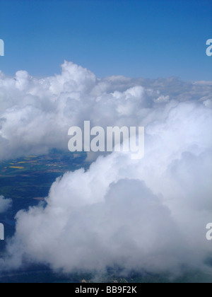 Cumulus cloud (Cumulus) clouds, view from aeroplane, Germany Stock ...