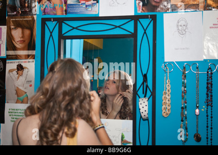 Girl getting ready for prom Stock Photo - Alamy