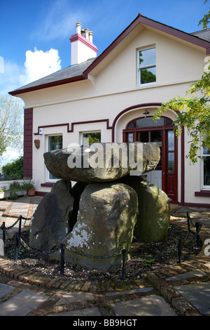 Ballylumford Dolmen known as the druids altar in the front garden of a ...
