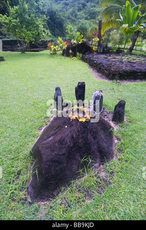 French Polynesia Tahiti Arahurahu marae ancient stone structure, south ...