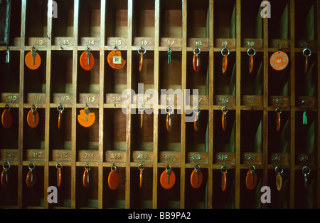 Hotel room key pigeon holes Stock Photo - Alamy