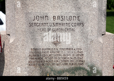 Bronze statue of Gunnery Sergeant John Basilone, american war hero ...