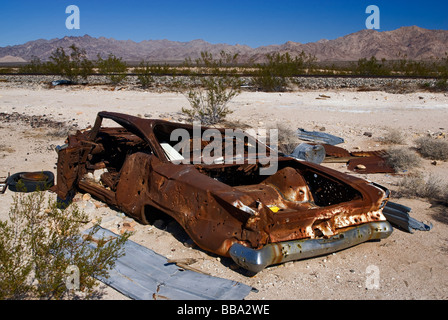 Car wreck near Mining Plant Ruins at Chubbuck, Mojave Trails National ...
