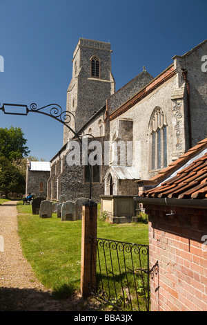 UK, England, Norfolk, Trunch village, St Botolphs parish church, ornate ...