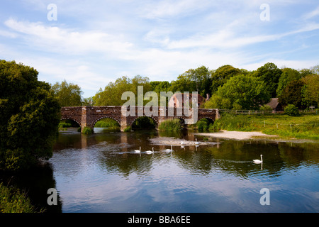 Bridge over the Dorset Stour River downstream from Fiddleford Mill ...