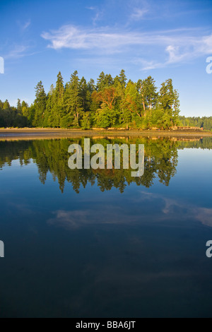 Water reflections in the cove at Penrose Point State Park, Washington ...