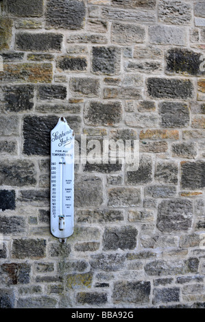 Ancient thermometer on a brick wall Stock Photo - Alamy
