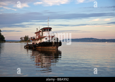 Carr Inlet Puget Sound, WA: Relic tug boat in Mayo cove near Penrose ...