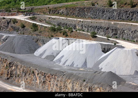 Open cast Quarry in the hils around Cheddar Valley near Bristol England ...