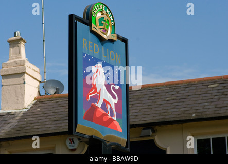 Sign for Red Lion village pub, Lacock, Wiltshire, England, UK Stock ...