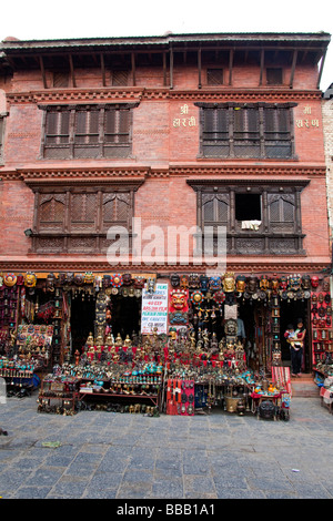 Street scene, traditional buildings, temples in Kathmandu, Nepal Stock ...