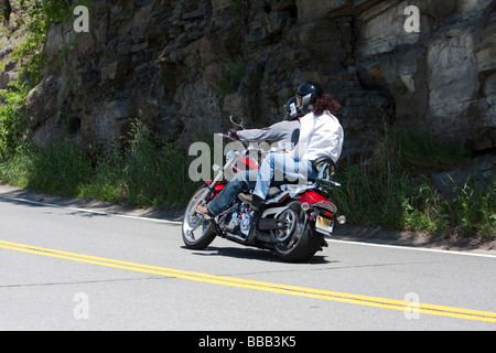 Two up riding on a Harley-Davidson touring motorbike motorcycle Stock ...