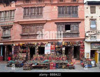 Street scene, traditional buildings, temples in Kathmandu, Nepal Stock ...