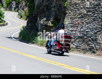 Two up riding on a Harley-Davidson touring motorbike motorcycle Stock ...