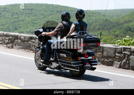 Two up riding on a Harley-Davidson touring motorbike motorcycle Stock ...