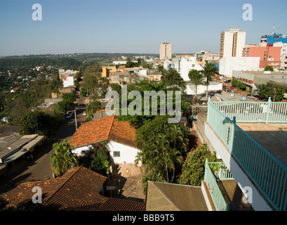 Aerial view of the Paraguayan city of Ciudad del Este and Friendship ...