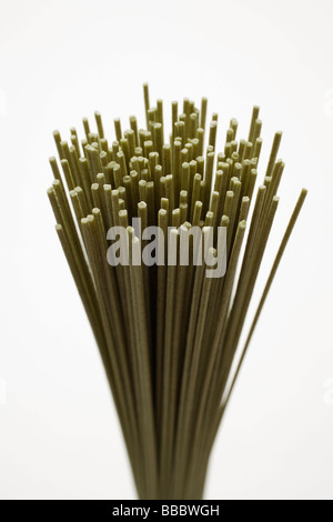 Raw soba noodle on white wooden table. Traditional Japanese food. Top ...
