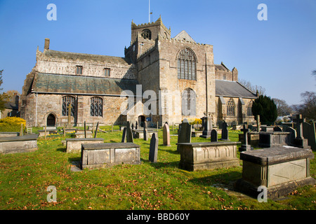Cartmel Priory church and graveyard, Cartmel, Cumbria, England, UK ...