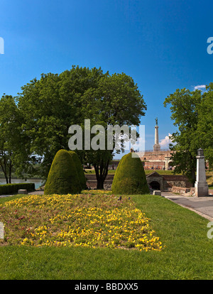 Statue at Kalemegdan Park in Belgrade, Serbia. Belgrade is largest ...