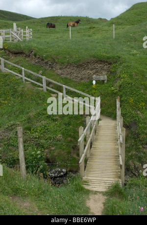 Cornwall Devon border on The South west coast path. John o' groats ...