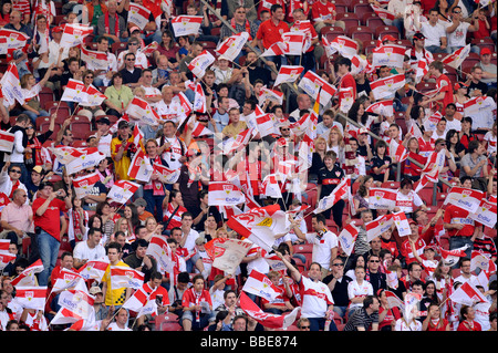 Fan block VfB Stuttgart, Mercedes-Benz Arena, Baden-Wurttemberg ...