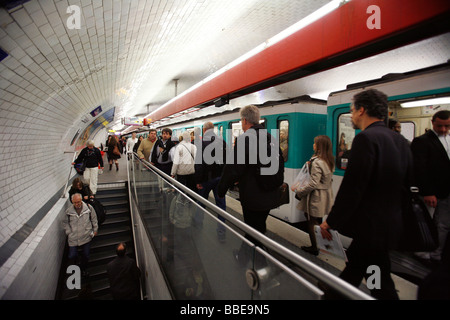 Chatelet Metro Underground Station Platform in Paris, France Stock ...