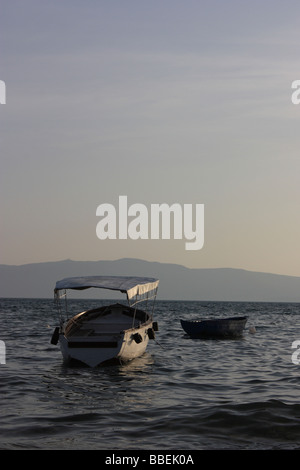 Sunset fishing, lake Ohrid, Macedonia Stock Photo - Alamy