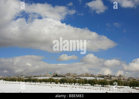 Judea a Palestinian village in the snow Stock Photo - Alamy