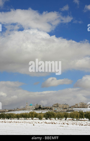 Judea a Palestinian village in the snow Stock Photo - Alamy