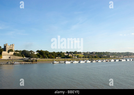 View across the River Medway, from the Lockmeadow Millennium Bridge of ...