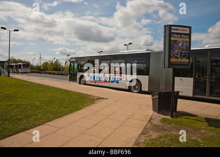 Bendy Park and Ride Bus, York Stock Photo - Alamy