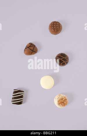 Detail of the variety of small chocolates Stock Photo - Alamy