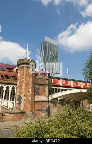 Manchester city centre glass bridge linking the Arndale centre with the ...