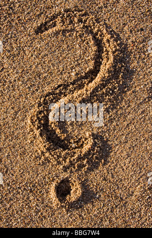 Question Mark in Sand Stock Photo - Alamy