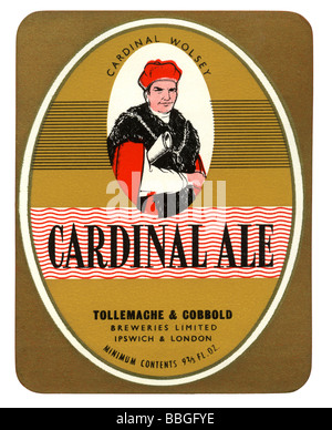Old British beer label for Tolly Cobbold Cobnut, Ipswich, Suffolk Stock ...
