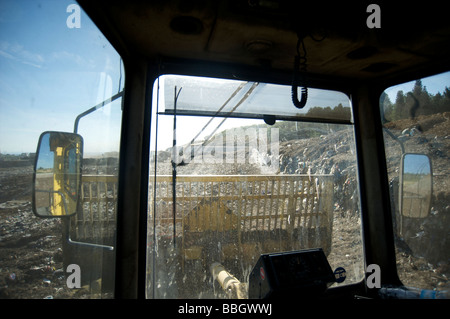 Inside a garbage truck Stock Photo - Alamy