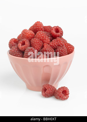 fresh picked raspberry isolated on white background Stock Photo - Alamy