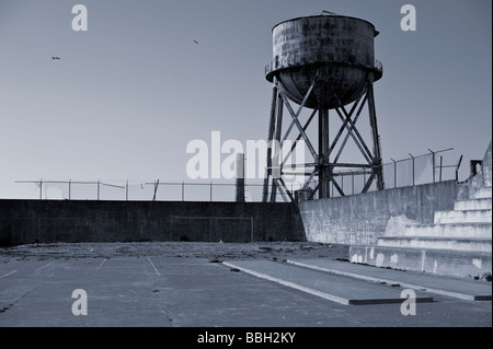 The Water Tower & Recreation Yard in Alcatraz Island Prison or "The ...