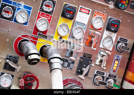 Pressure Gauges on a Fire Truck Stock Photo - Alamy