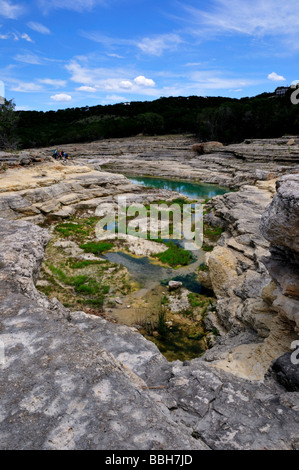 Erosional channels in the limestone of Texas Hill Country, USA Stock ...