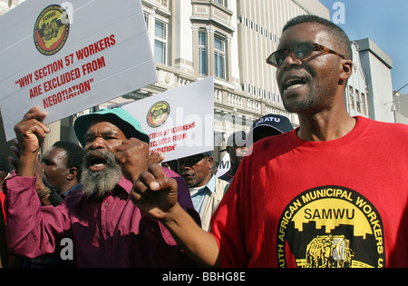 Some 5000 members of the South African Municipal Workers Union SAMWU ...