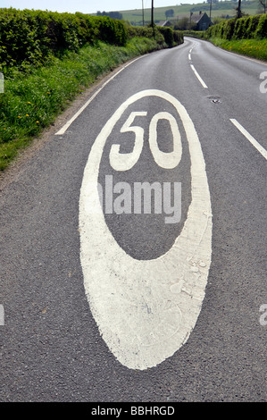 A 50 mph British speed limit sign showing movement to indicate excess ...