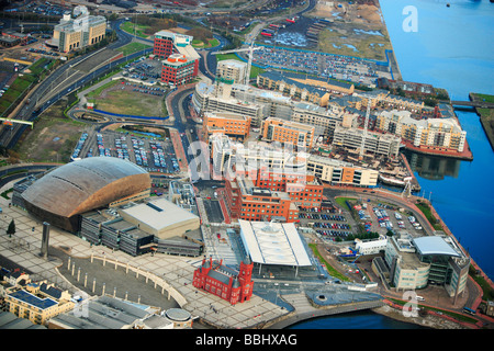 Aerial view of Cardiff docks area Stock Photo - Alamy