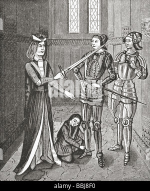 the ceremony of dubbing a knight Stock Photo - Alamy