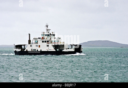 The Calmac car ferry Loch Portain waits to load at Berneray Slipway in ...