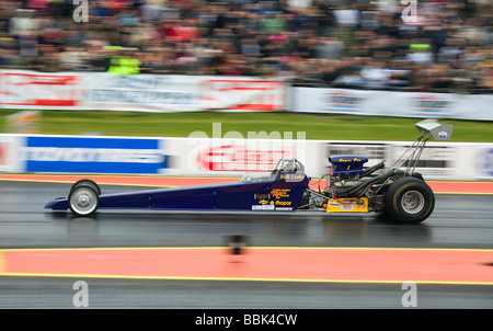 Super Pro ET Drag Racing at Santa Pod Raceway. Ron Bartlett Ford Anglia ...