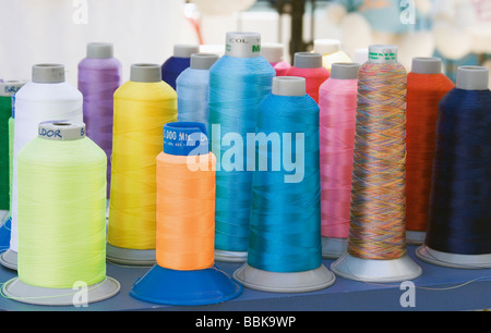 reels of coloured cotton Stock Photo - Alamy