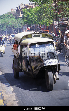 Three wheeled Tempo taxi bus in Punjab India Stock Photo - Alamy